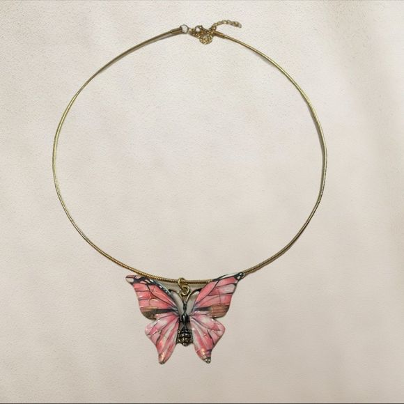 Hand Crafted | Jewelry | Monarch Blessingspink Butterfly Choker ...